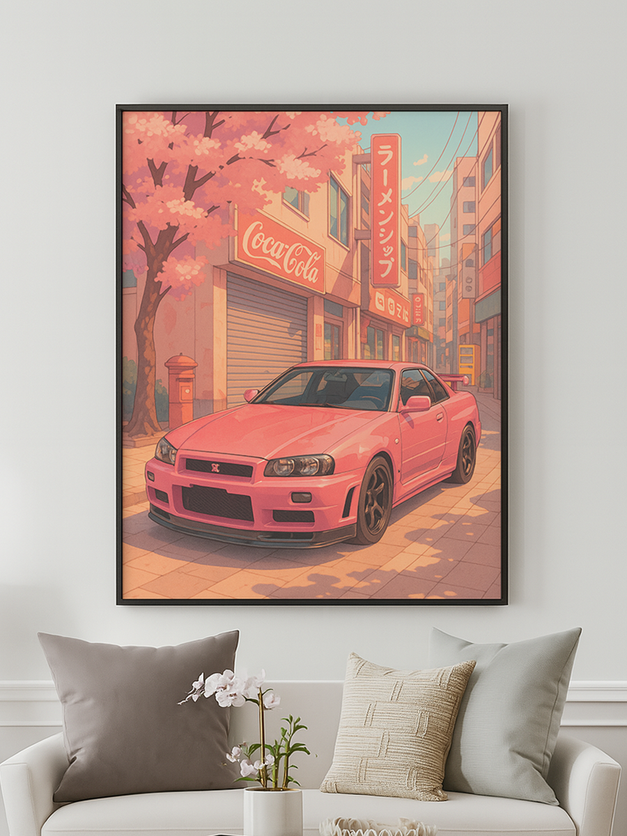 Cherry Blossom Auto-Poster – personalisiertes Wandbild | Yooster