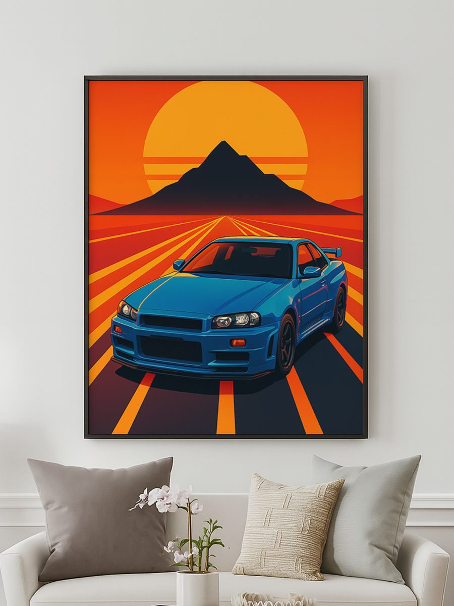 Personalisiertes Retrowave Auto Poster | Yooster
