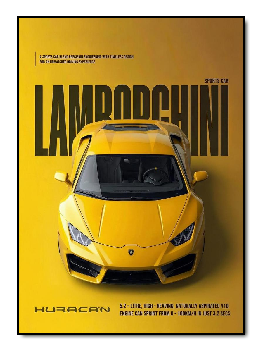 Bold Type Drive – personalisiertes Auto-Typo-Poster | Yooster