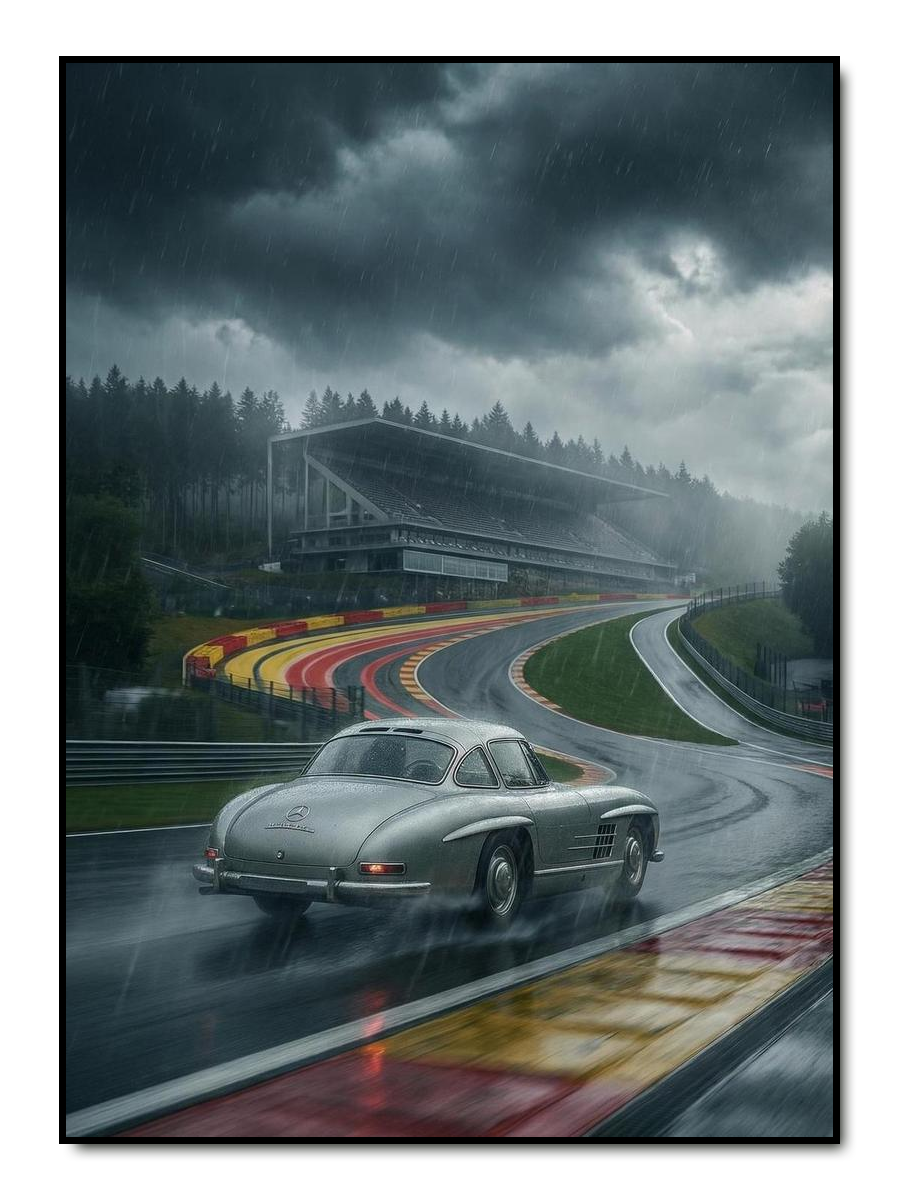 Eau Rouge Auto-Poster – personalisiertes Rennstrecken-Design | Yooster
