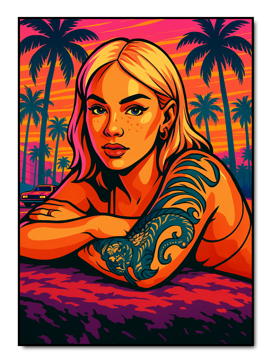 Personalisiertes Miami Poster im 80er-Stil | Yooster
