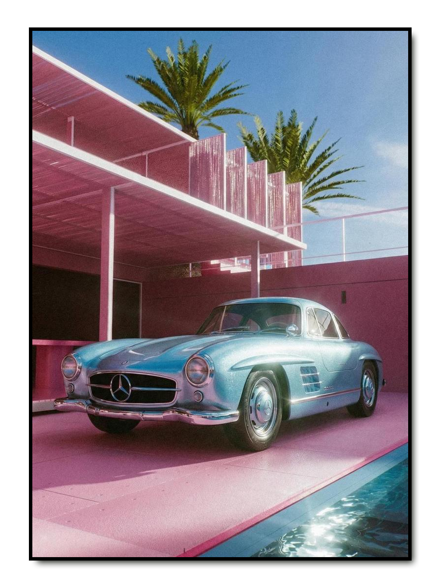 Personalisiertes Auto-Poster im Palm-Springs-Look | Yooster